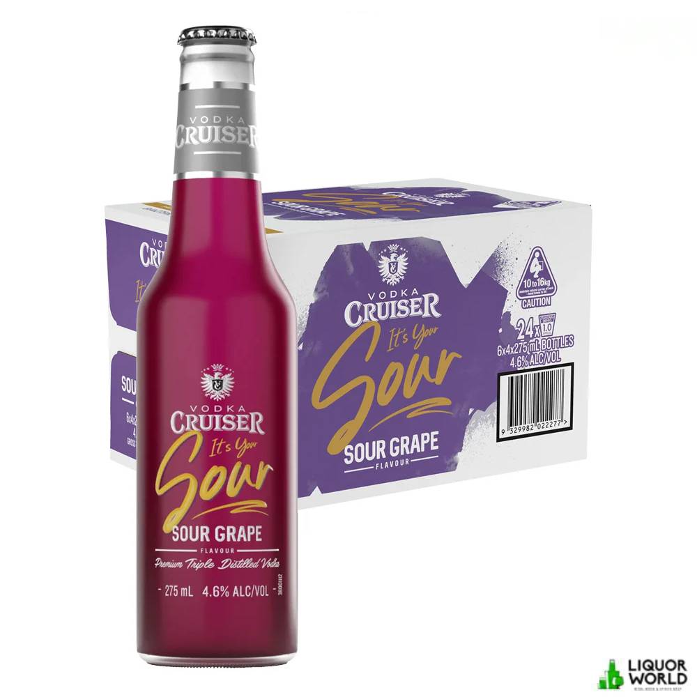Vodka Cruiser Sour Grape Flavour 24 Pack 275ml Bottles – Liquorworld
