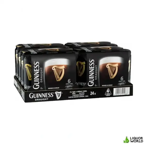 Guinness Draught Stout Beer Case 24 x 440mL Cans - Liquor World