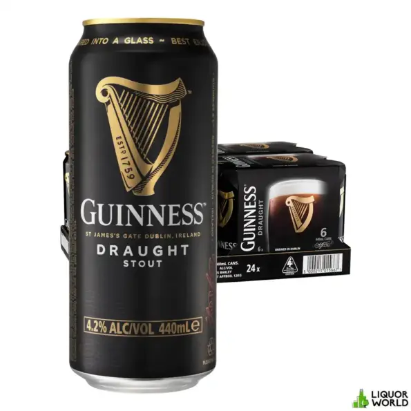 Guinness Draught Stout Beer Case 24 x 440mL Cans - Liquor World